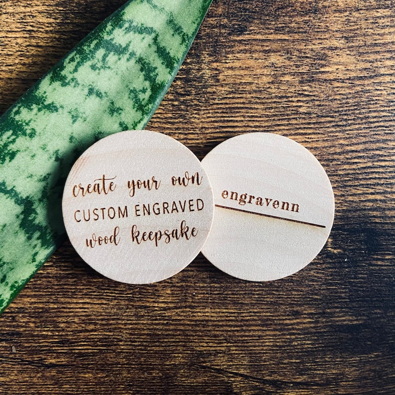 Personalized Wood Coin Tokens Custom Engraved Wood Round - Etsy
