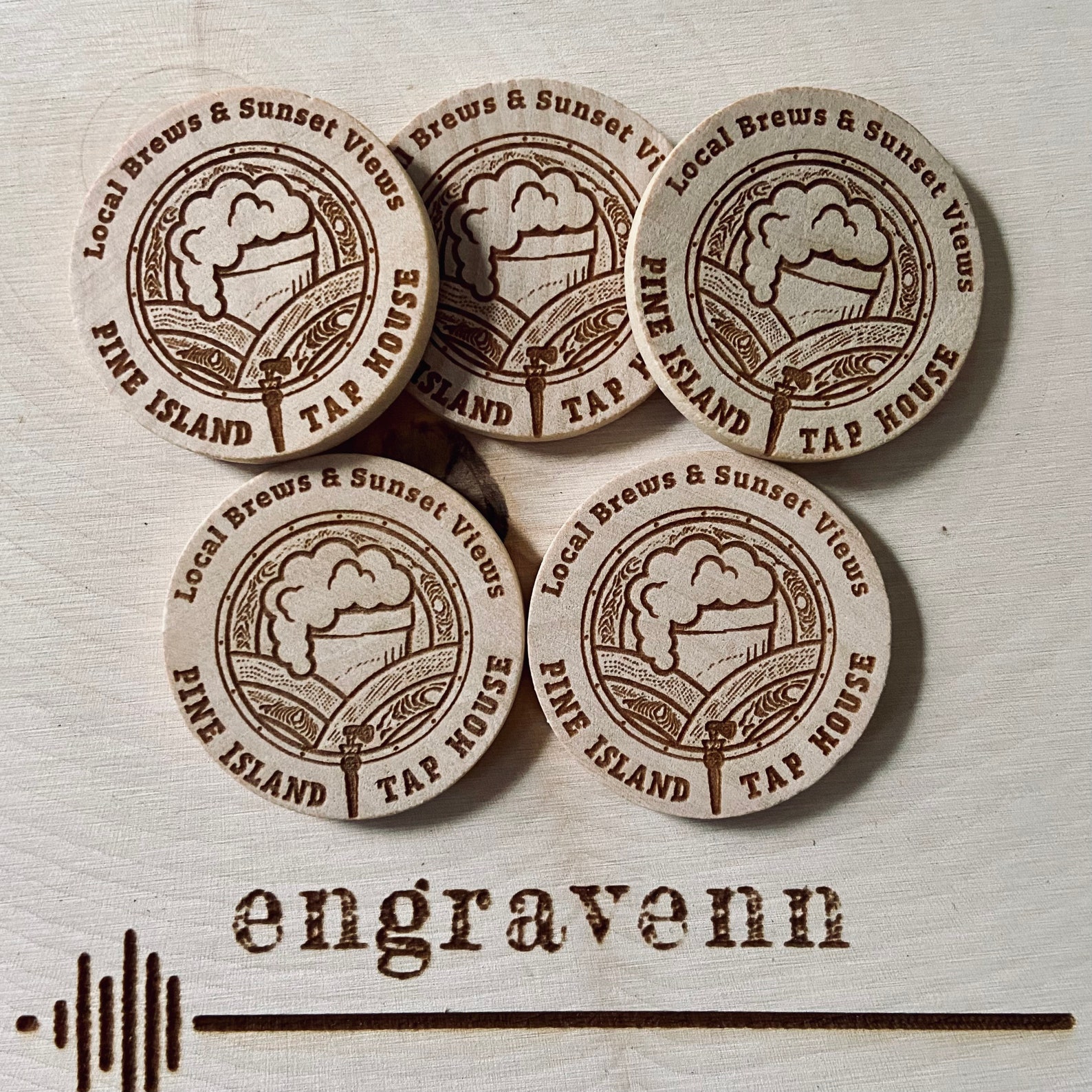 Personalized Wood Coin Tokens Custom Engraved Wood Round | Etsy