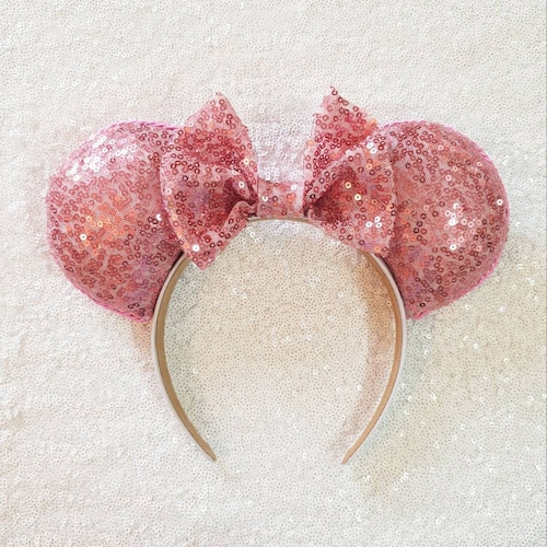 Pink Iridescent Sequin Minnie Mouse Ears - Etsy