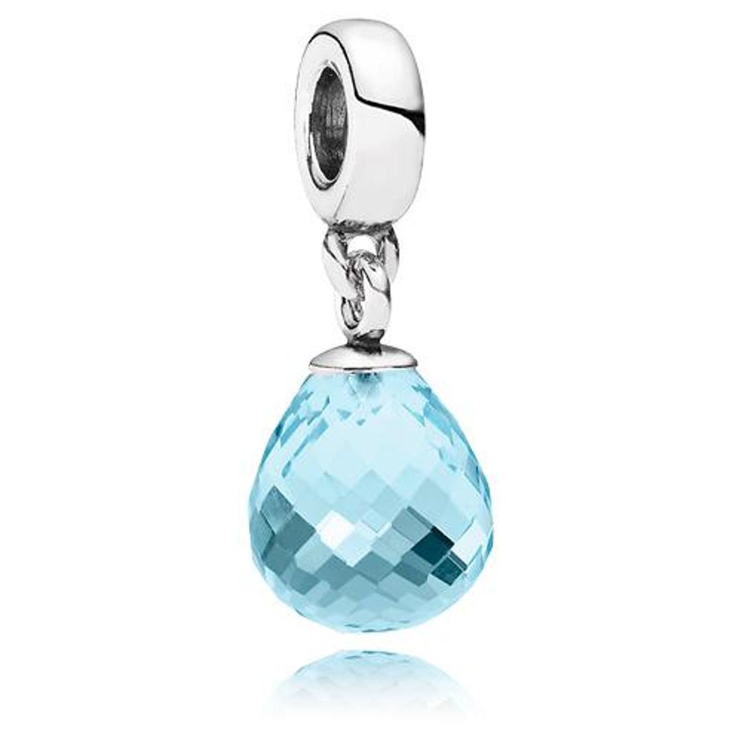 Pandora Blue Glass Drop Silver Charm - Etsy UK