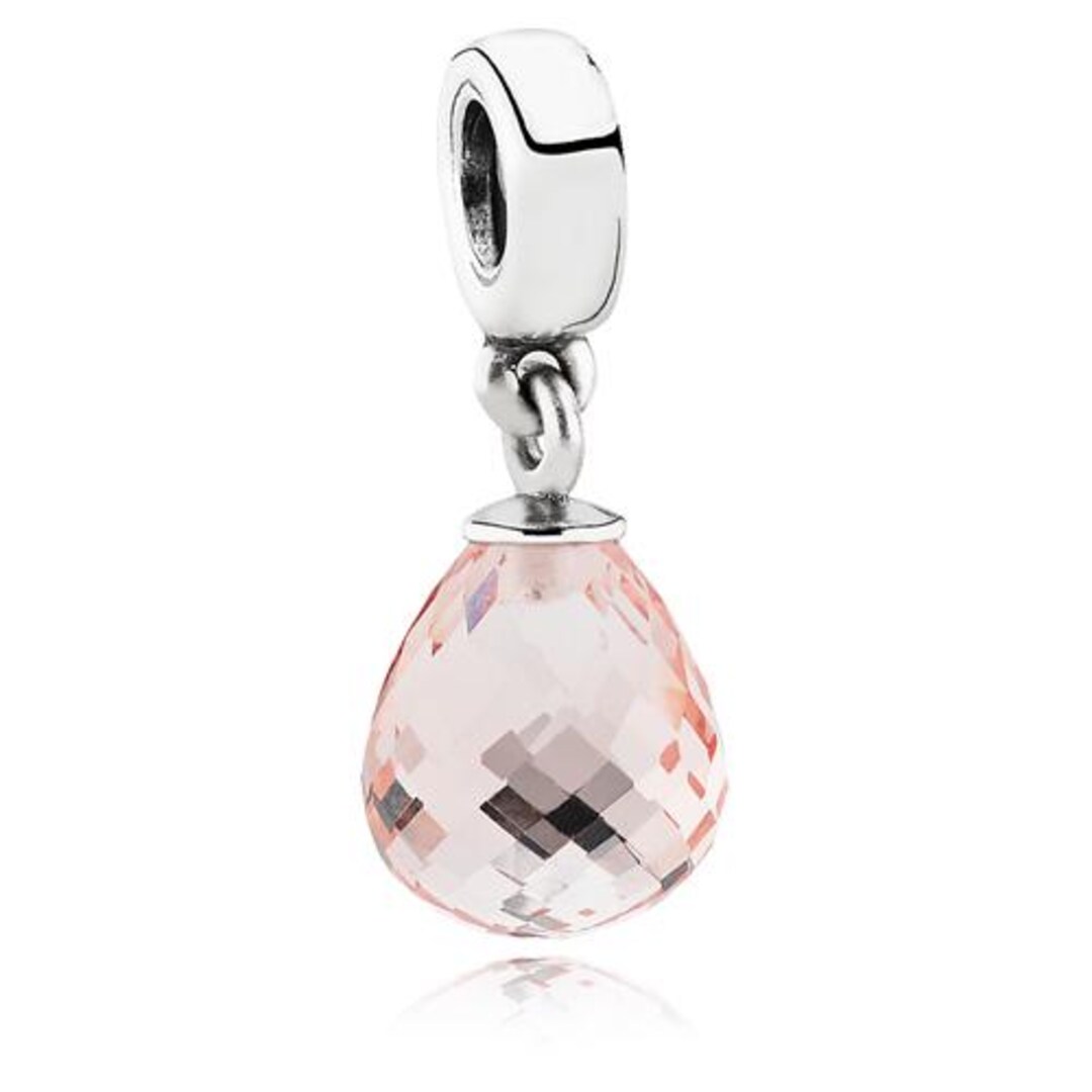 Pandora Pink Glass Drop Silver Charm - Etsy