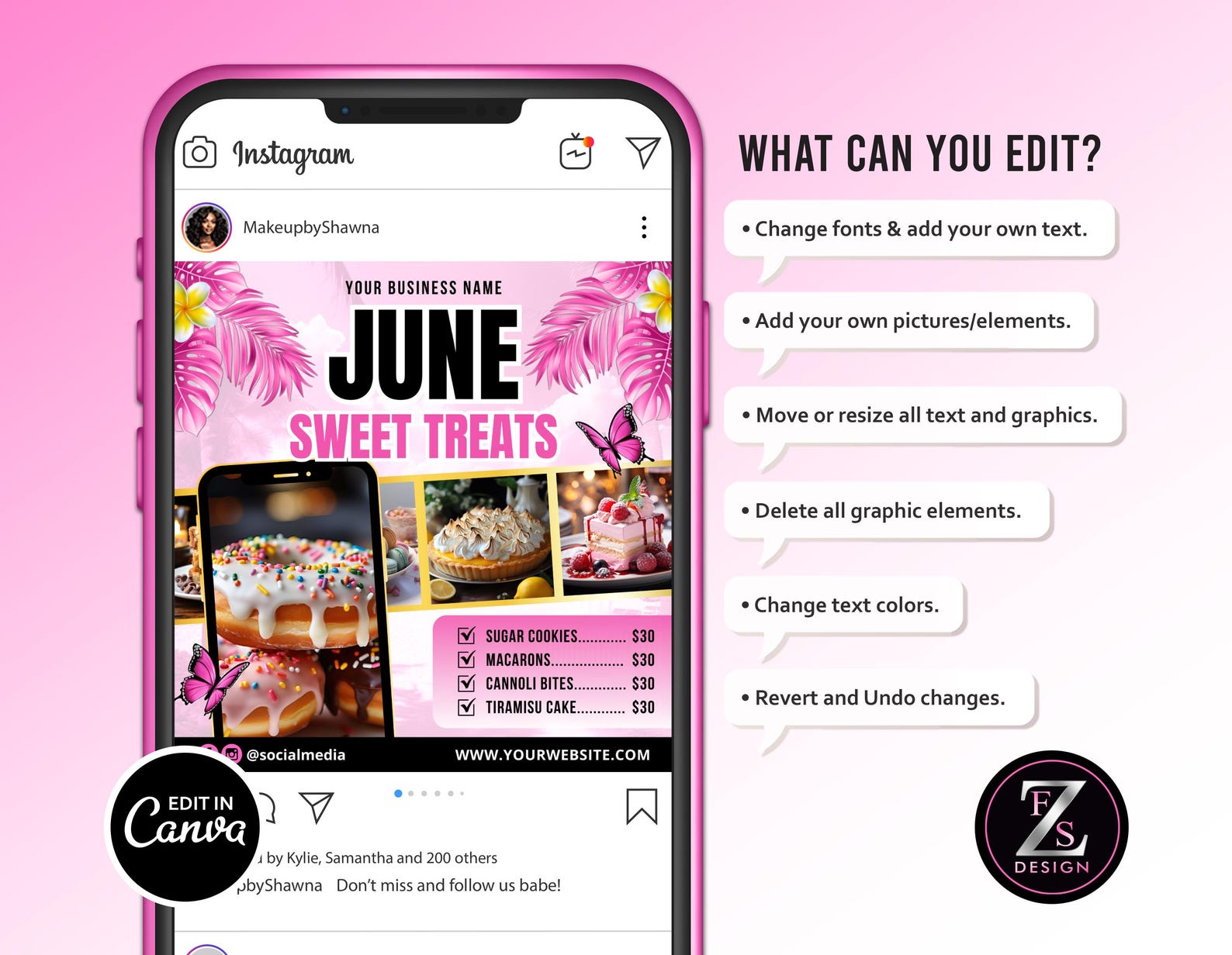 June Bakery Flyer, Bake Sale Flyer, Sweet Treats Flyer, Summer Flyer ...