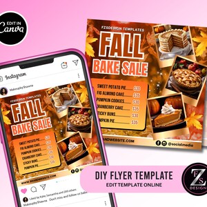 Fall Bakery Flyer, Autumn Bake Sale Flyer, Fall Sweet Treats Flyer ...