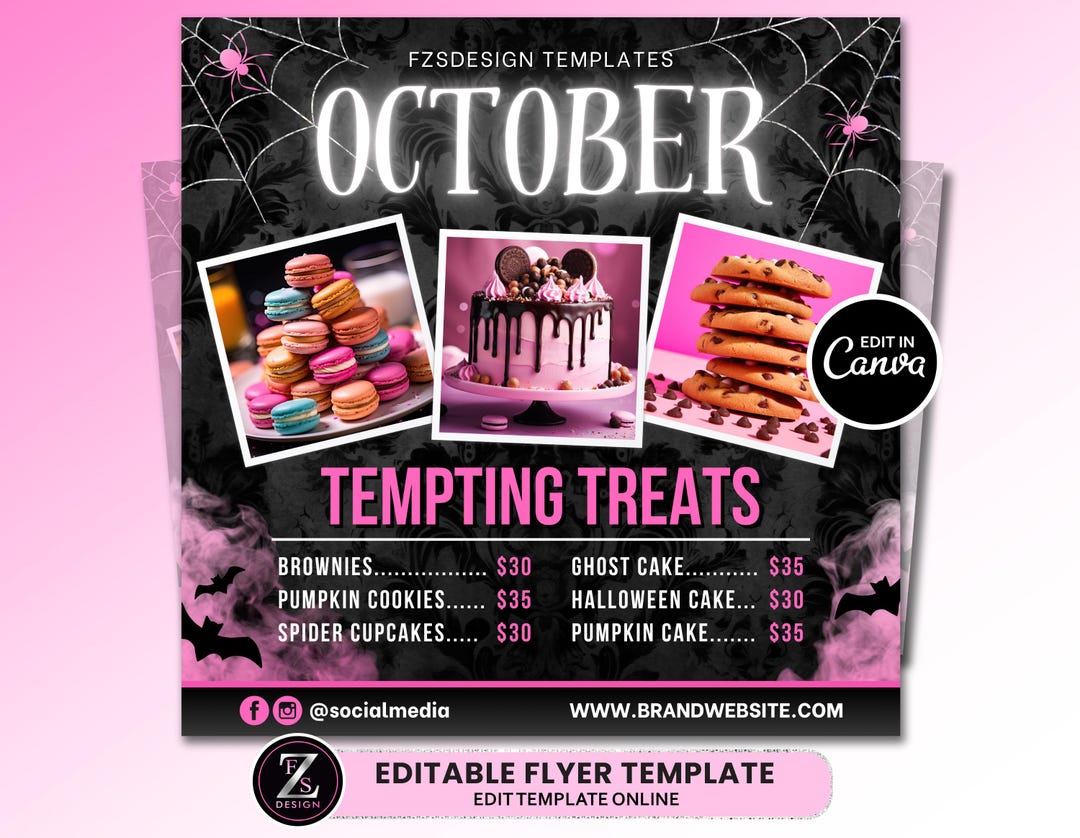 October Bake Sale Flyer, Bakery Flyer, October Sweet Treats Flyer ...