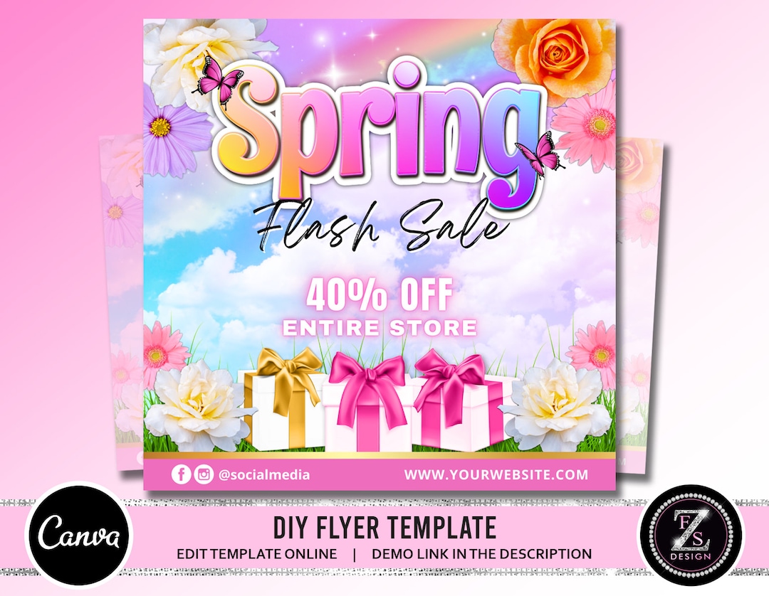 Spring Sale Flyer, Spring Appointment Flyer, Spring Season Flyer ...