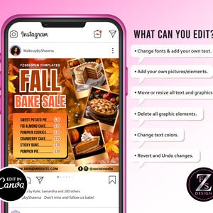 Fall Bakery Flyer, Autumn Bake Sale Flyer, Fall Sweet Treats Flyer ...