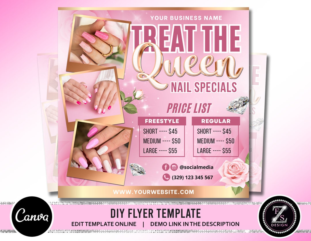 Mothers Day Nails Specials Flyer, Nail Prices Flyer, May Flyer, Nails ...