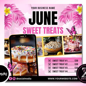 June Bakery Flyer, Bake Sale Flyer, Sweet Treats Flyer, Summer Flyer ...