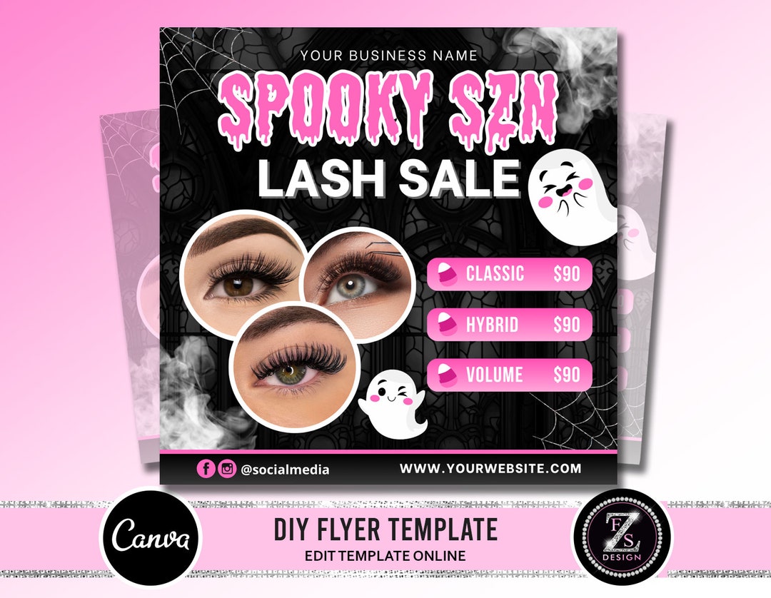 Halloween Lash Sale Flyer Lash Extensions Flyer Lash Deals - Etsy