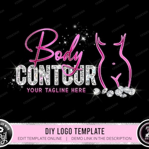 DIY Body Contour Logo, Body Sculpting Logo, Logo Design Template ...