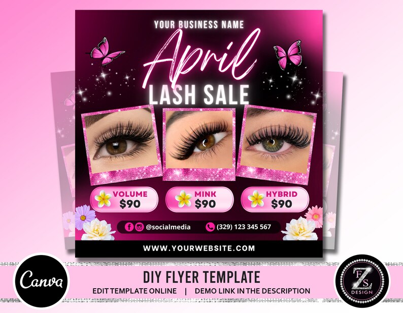 April Lash Sale Flyer DIY Lash Extensions Flyer Beauty Lash - Etsy