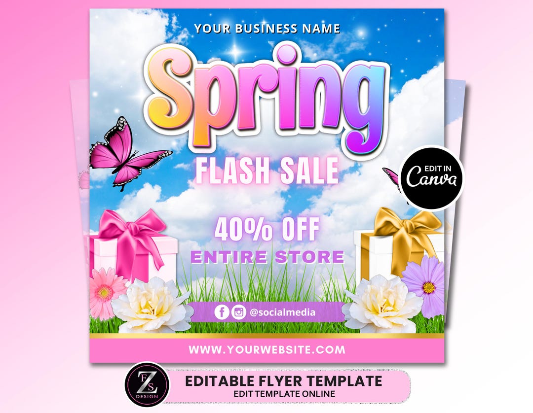 Spring Sale Flyer, Spring Appointment Flyer, Spring Season Flyer ...