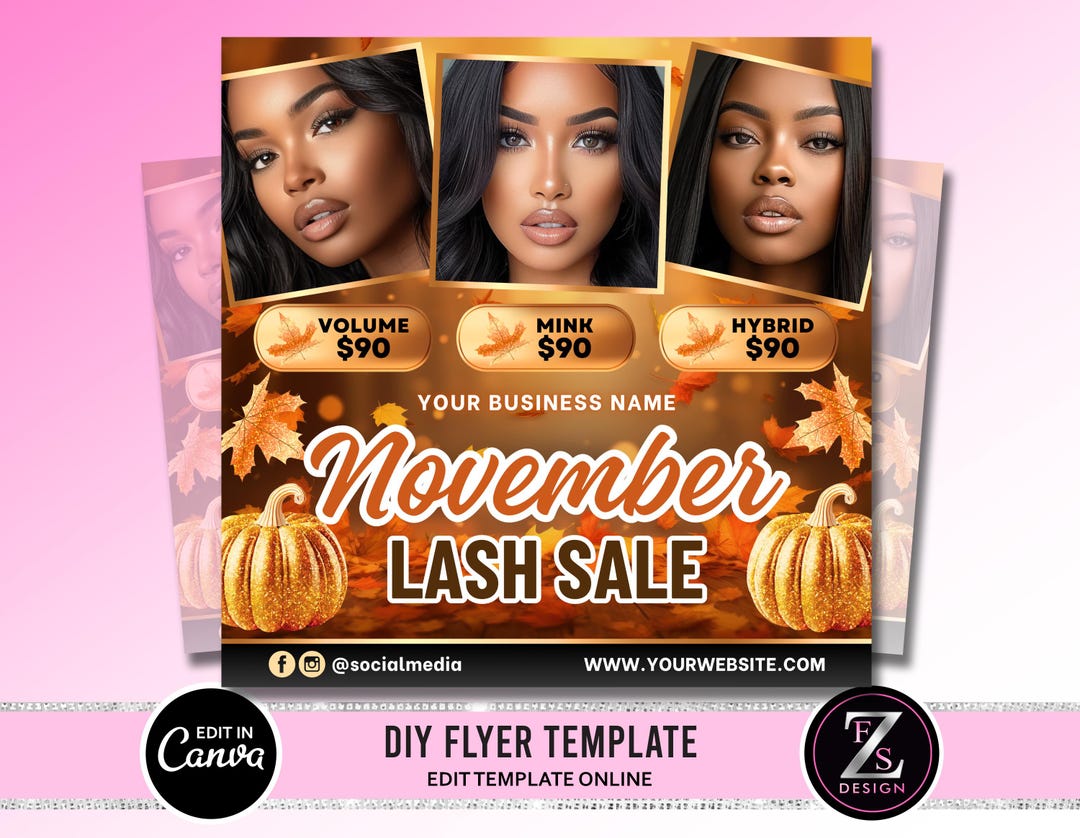 November Lash Sale Flyer, Lash Extensions Flyer, Lash Deals Flyer ...