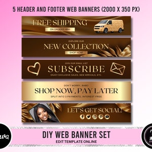 DIY Web Banners Set, 15 Website Banners Beauty Artist Hair Nails ...