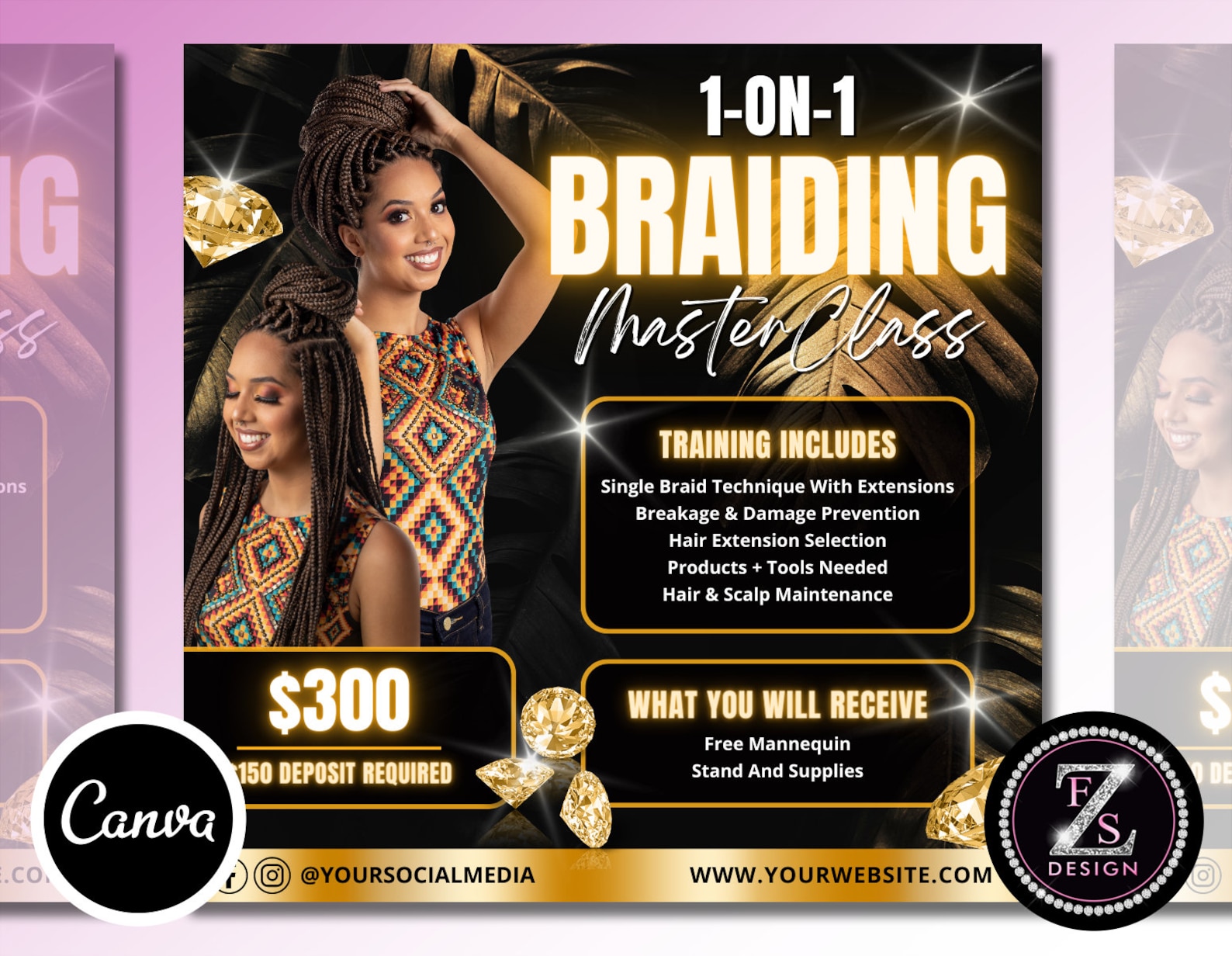 Braiding Class Flyer DIY Hair Flyer Braids Training Flyer - Etsy