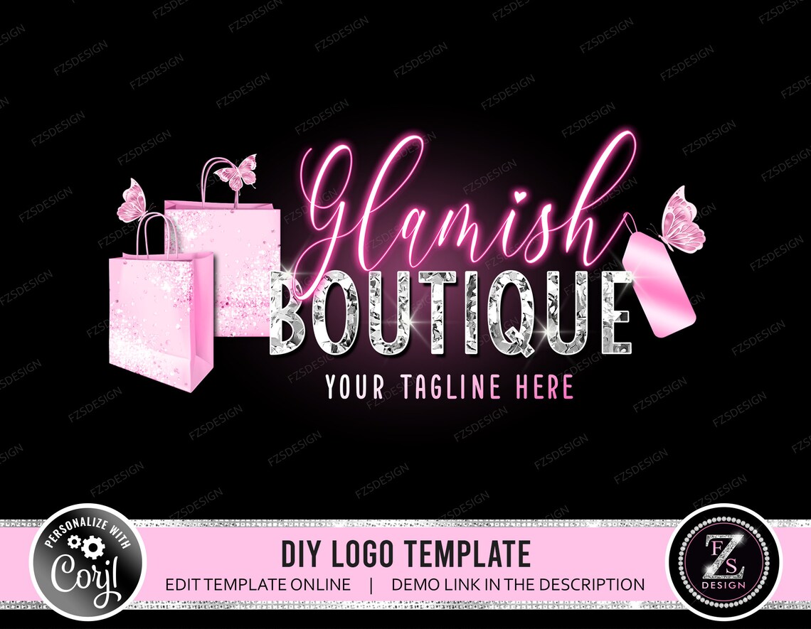 DIY Boutique Logo Design Shopping Bag Logo Fashion Style Logo - Etsy