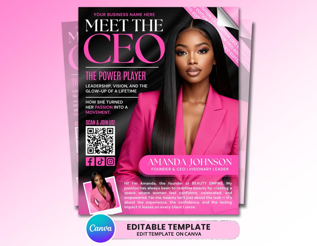 Meet the CEO Flyer, Women in Business Branding Flyer, Entrepreneur ...