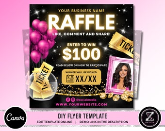 Christmas Raffle Giveaway Flyer DIY Holiday Flyer (Instant Download) - Etsy