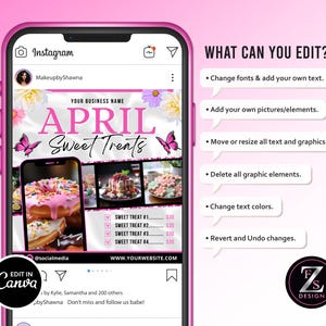 April Bake Sale Flyer, Bakery Flyer, Sweet Treats Flyer, April Dessert ...