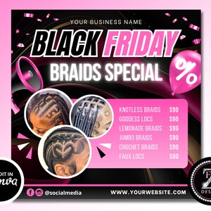 Black Friday Braid Sale Flyer, Braid Prices Flyer, November Flyer ...