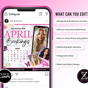 April Bookings Flyer, Book Now Flyer, April Appointment Flyer, April ...