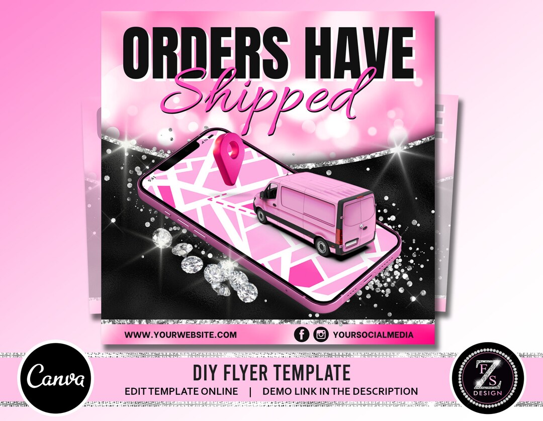 Orders Have Shipped Flyer, DIY Social Media Instagram Delivery Hair ...