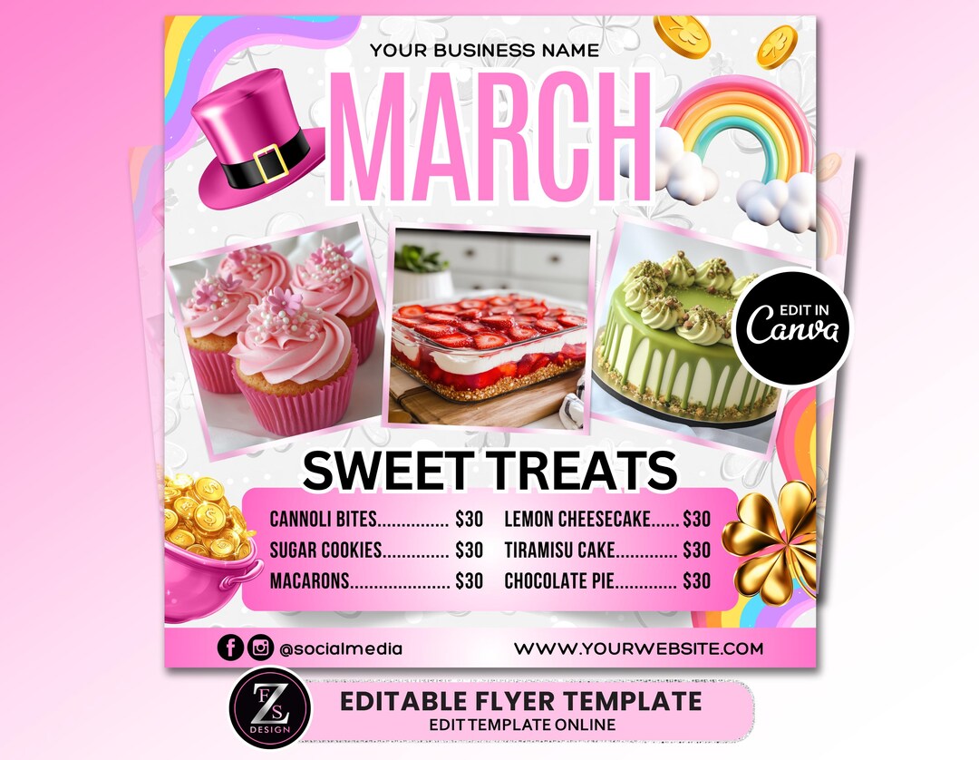 March Bake Sale Flyer, Bakery Flyer, Sweet Treats Flyer, Bake Shop ...