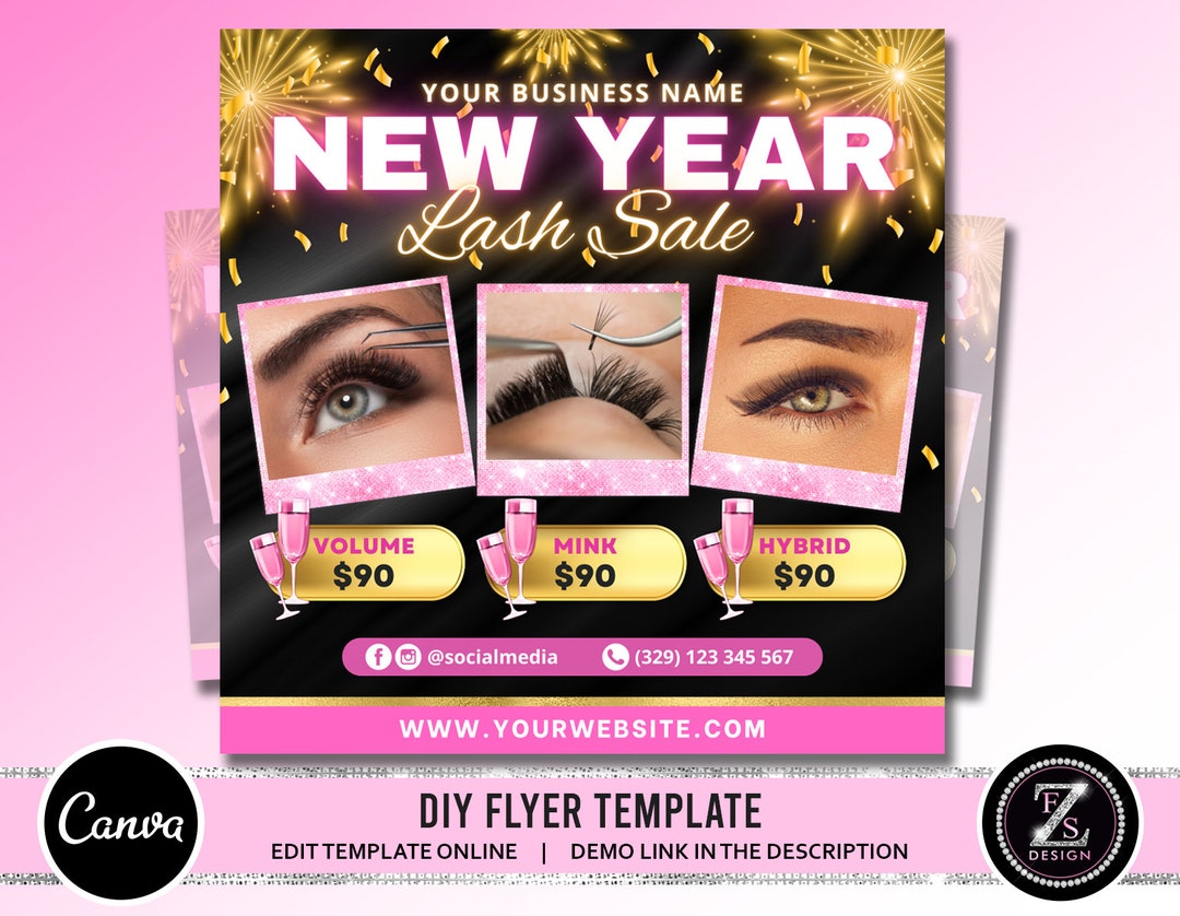 New Year Lash Sale Flyer DIY Lash Extensions Flyer Beauty - Etsy