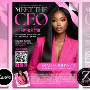Meet the CEO Flyer, Women in Business Branding Flyer, Entrepreneur ...