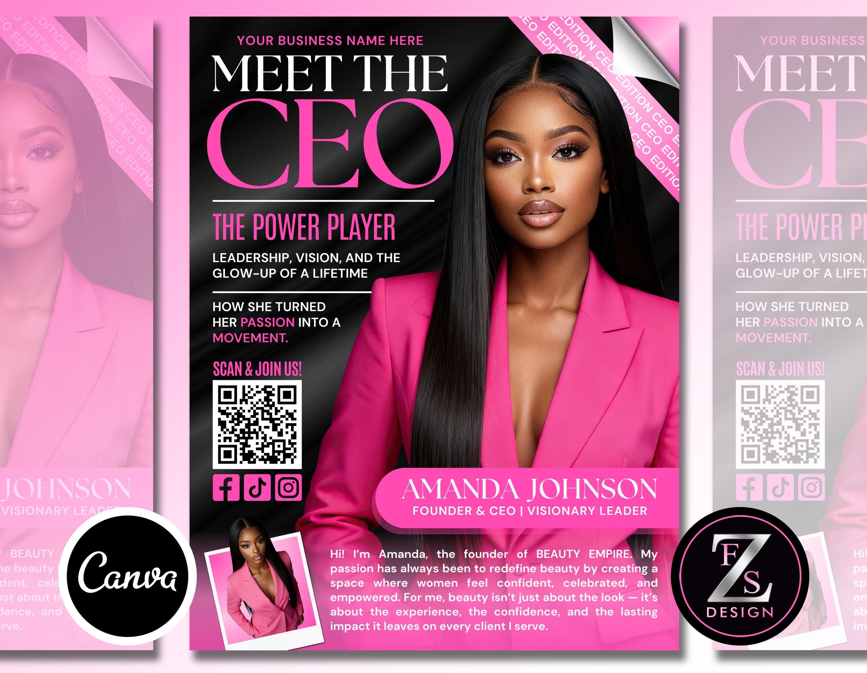 Meet the CEO Flyer, Women in Business Branding Flyer, Entrepreneur ...