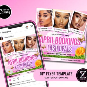 April Lash Sale Flyer, Lash Extensions Flyer, Lash Deals Flyer, April ...