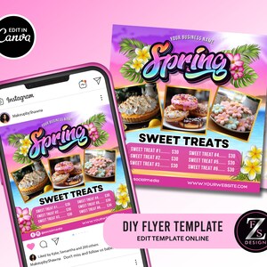 Spring Bake Sale Flyer, Bakery Flyer, Spring Sweet Treats Flyer, Spring ...