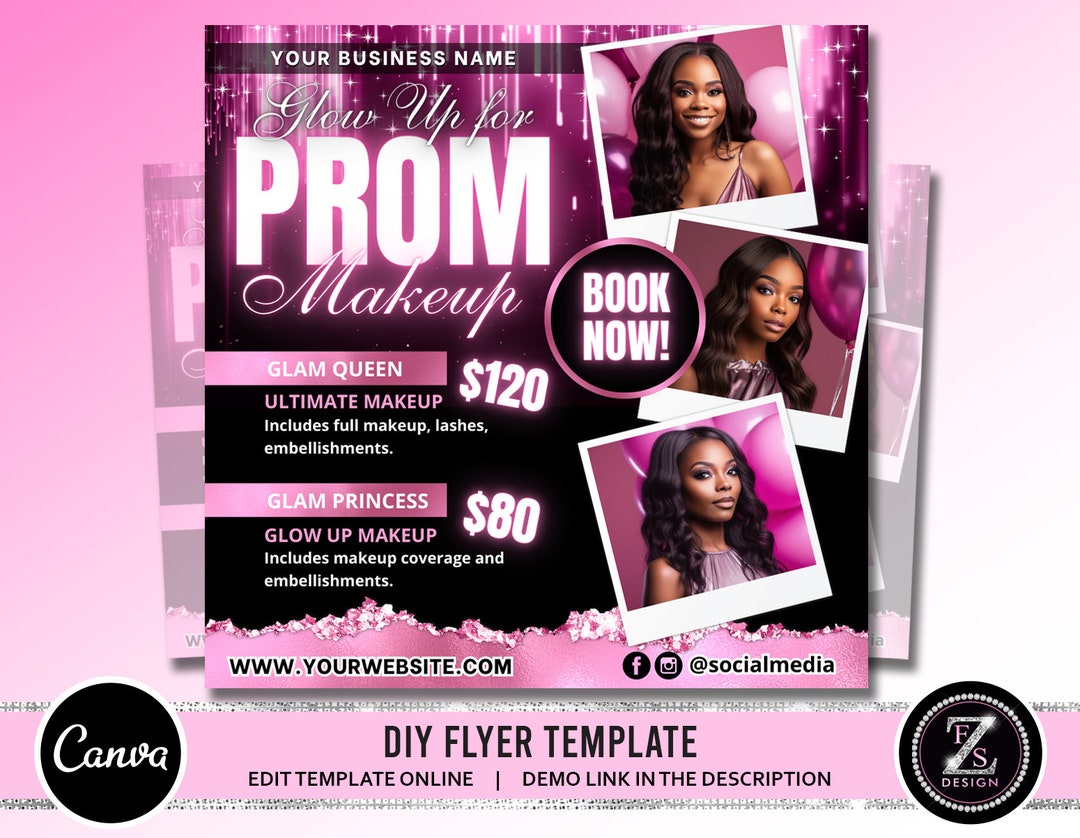 Prom Makeup Bookings Flyer, Prom Queen MUA Flyer, Graduation Makeup ...