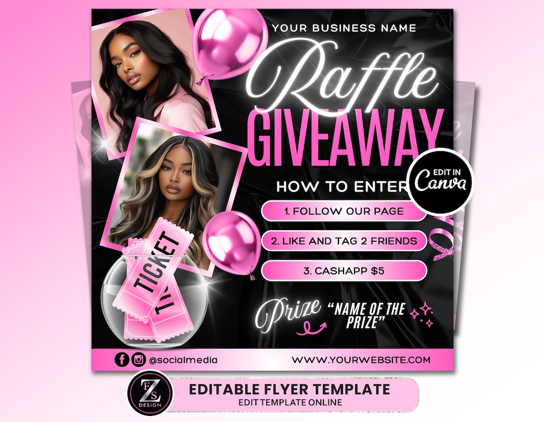 Raffle Giveaway Flyer, Prize Flyer, Raffle Ticket Flyer, Contest Flyer ...