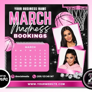 March Madness Bookings Basketball Flyer, Book Now Flyer, March ...