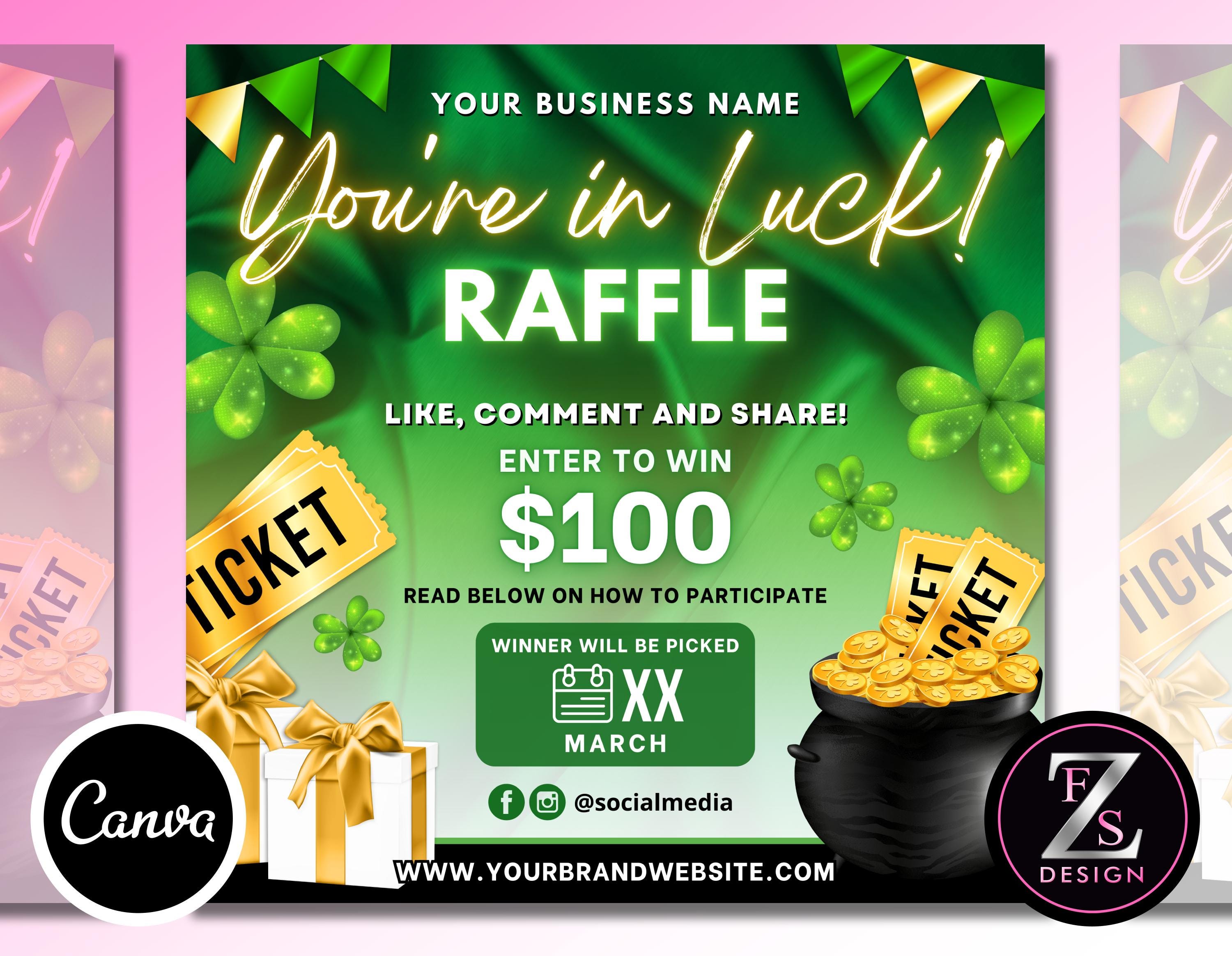 March Giveaway Flyer, Patricks Day Raffle Template, Beauty Makeup Hair ...