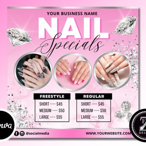 Nails Specials Flyer, Nail Appointments Flyer, Nails Booking Available ...