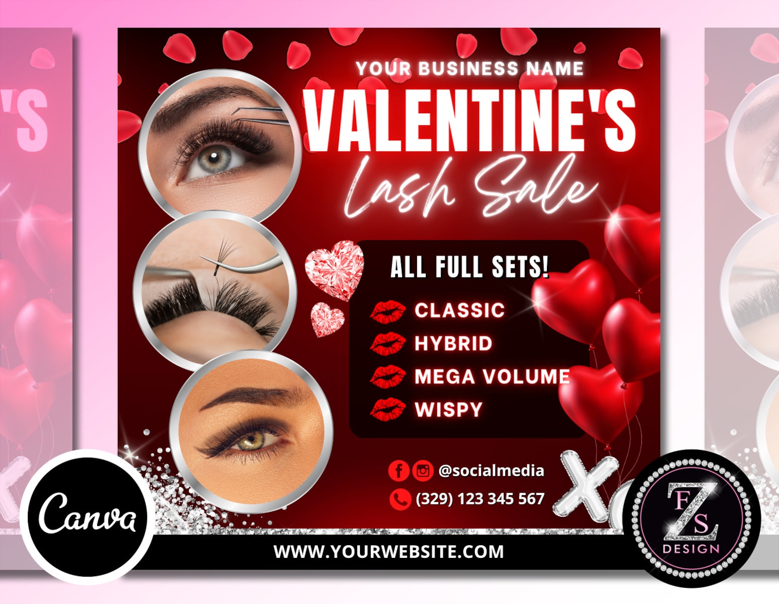 Valentines Day Lash Sale Flyer DIY Lash Extensions Flyer - Etsy