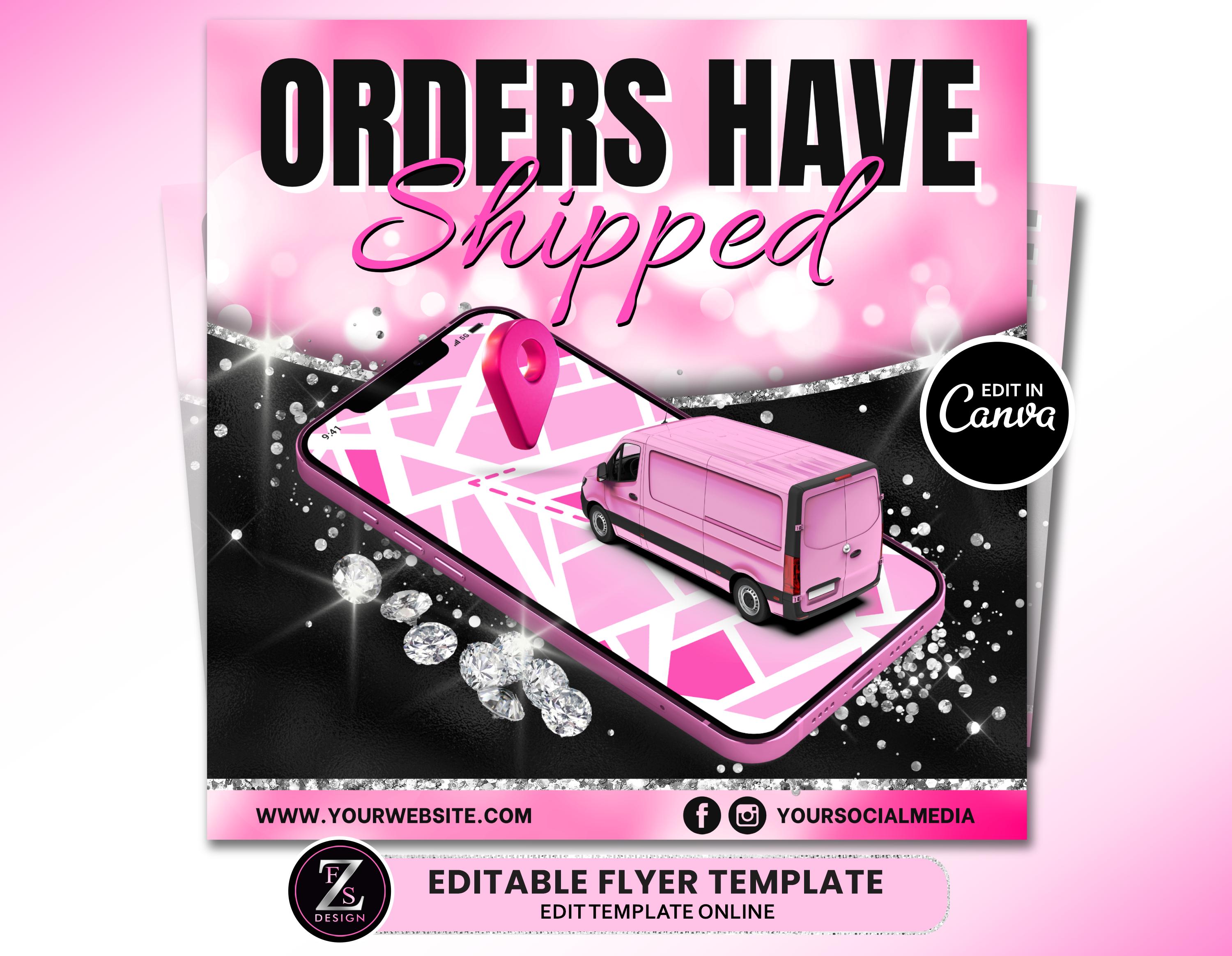 Orders Have Shipped Flyer, DIY Social Media Instagram Delivery Hair ...