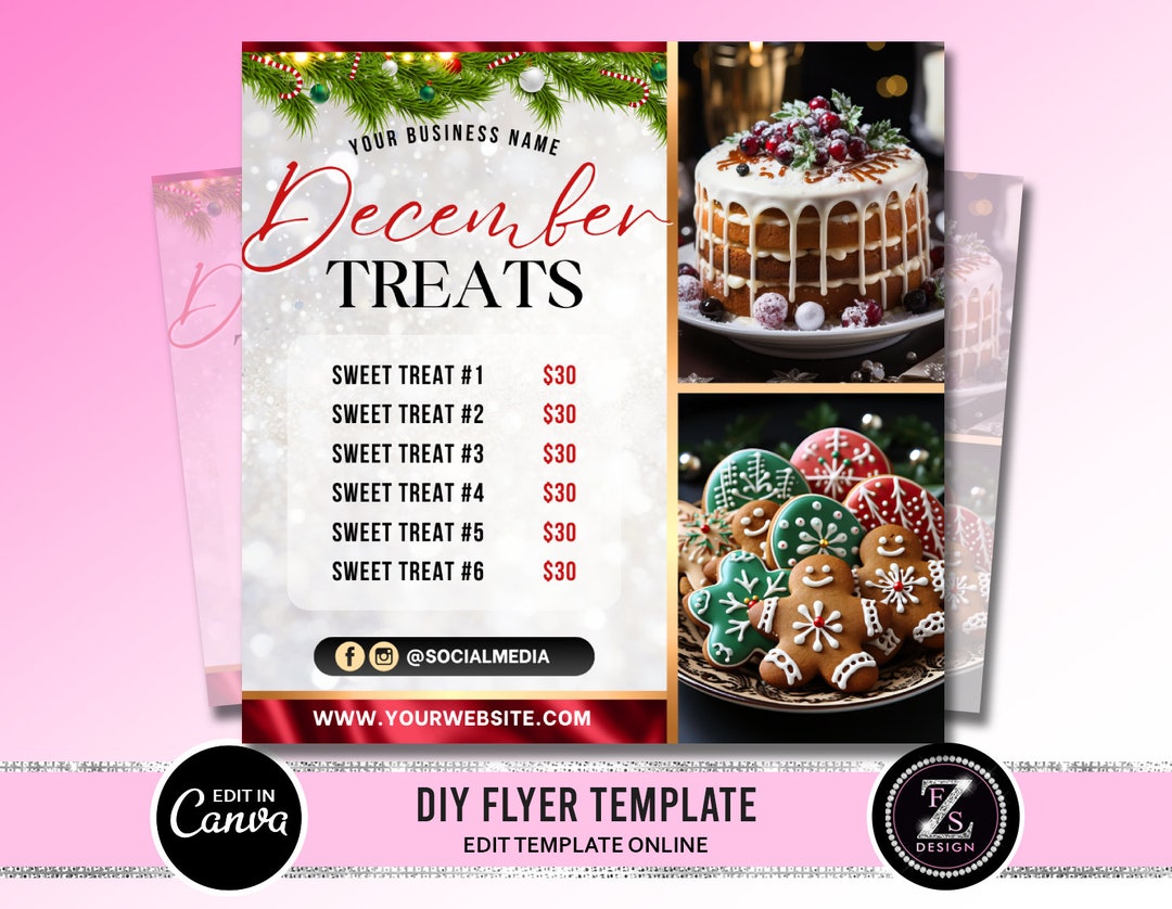 December Bake Flyer Bakery Flyer December Sweet Treats - Etsy