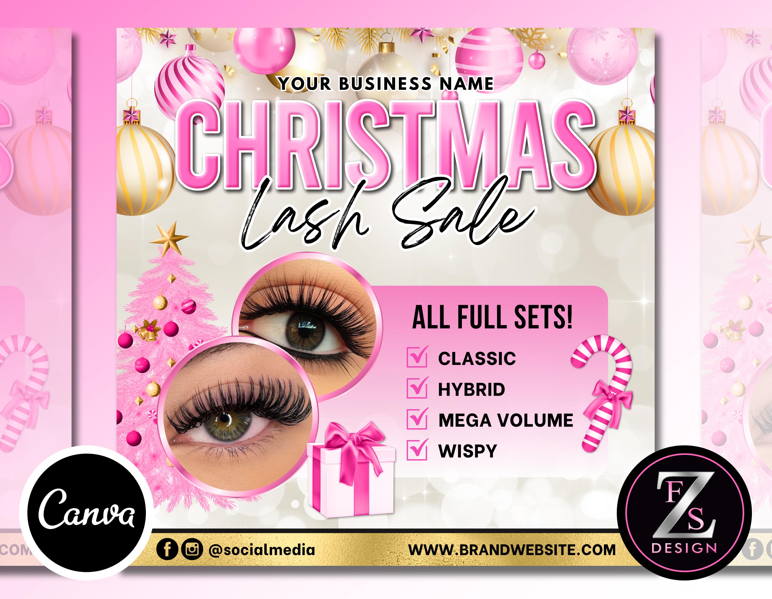 Christmas Lash Sale Flyer, Lash Extensions Flyer, Lash Deals Flyer ...