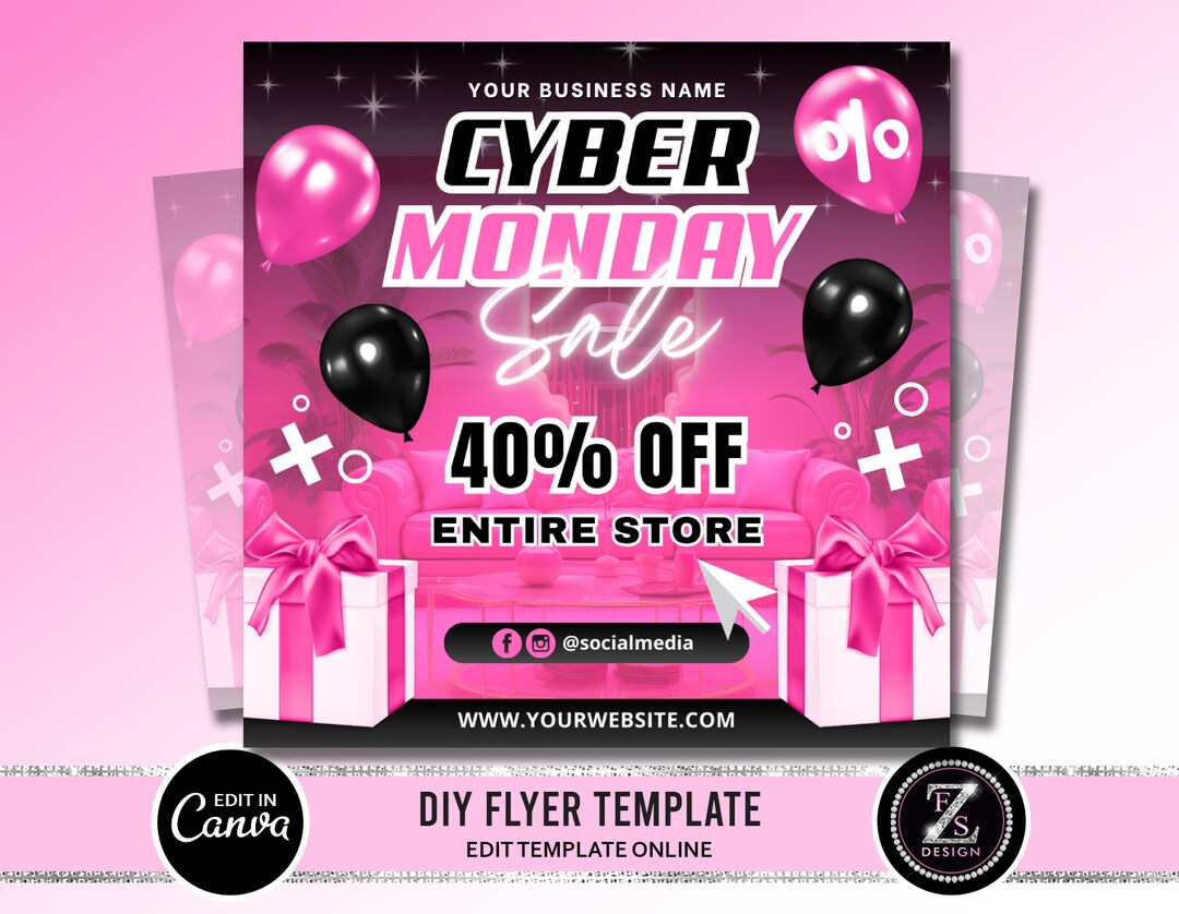 Cyber Monday Sale Flyer, November Appointment Flyer, Cyber Monday Flash ...