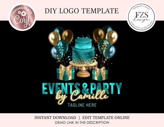 Party Decor Logo Design Gift Logo Event Planner Logo Diy Logo | Etsy