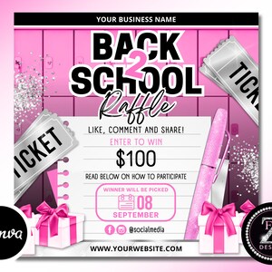 Back to School Raffle Giveaway Flyer, DIY Back 2 School Flyer, Giveaway ...
