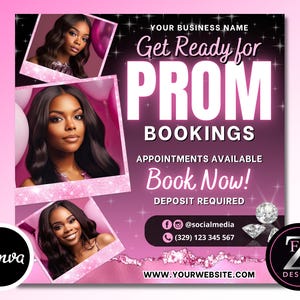 Prom Bookings Flyer, Prom Makeup Flyer, Prom Queen MUA Flyer ...