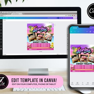 Spring Bake Sale Flyer, Bakery Flyer, Spring Sweet Treats Flyer, Spring ...