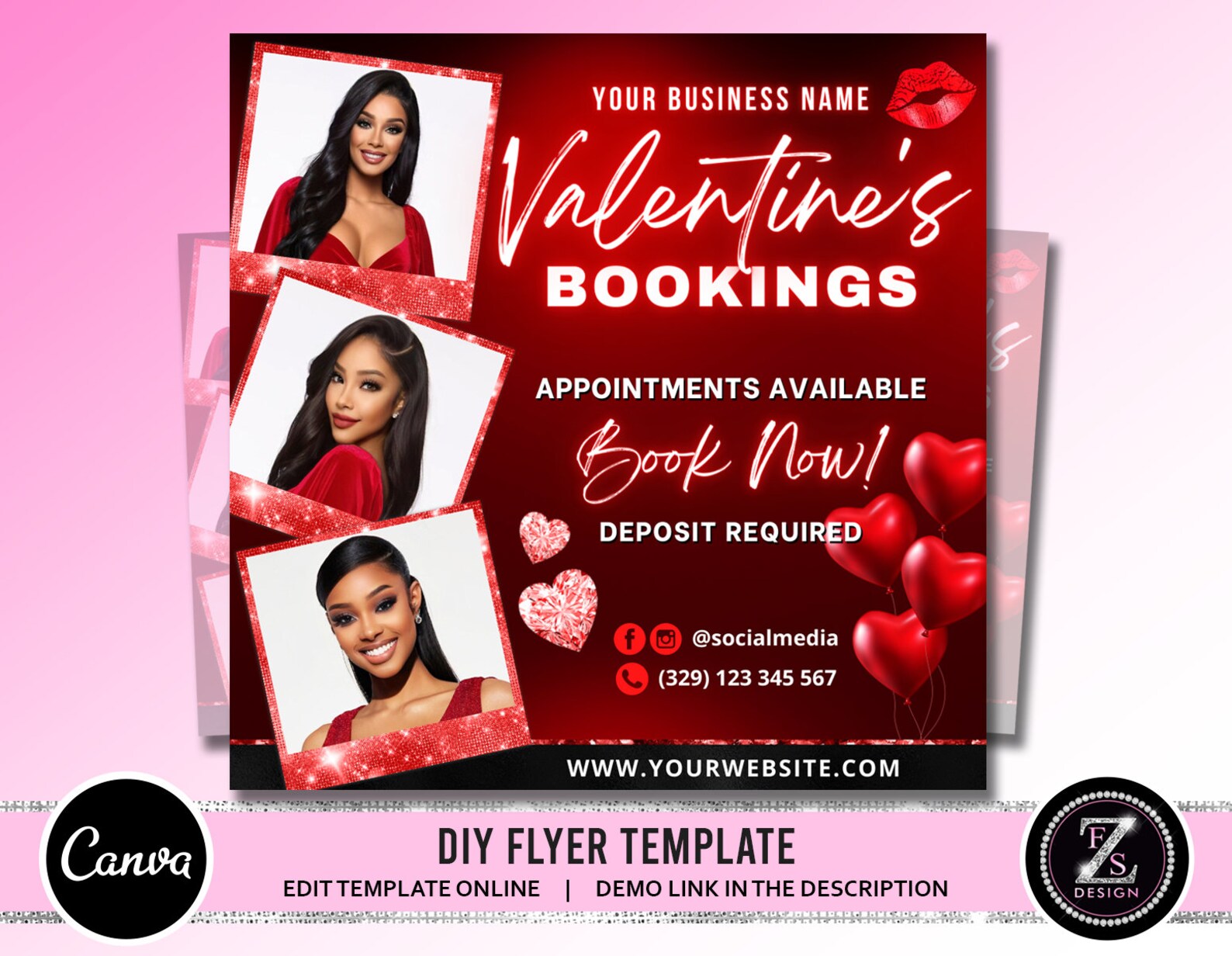 Valentines Day Book Now Flyer Booking Flyer Valentines Day - Etsy