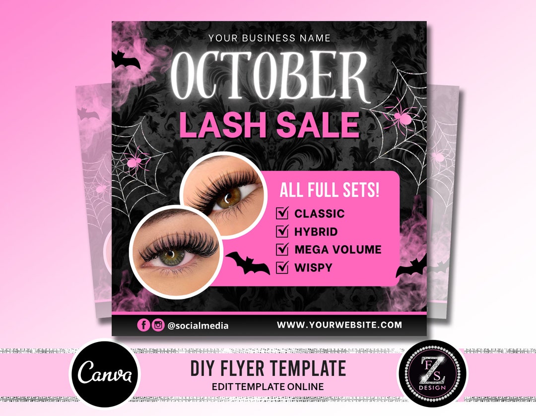 October Lash Sale Flyer, Lash Extensions Flyer, Lash Deals Flyer ...