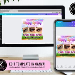 Spring Lash Sale Flyer, DIY Lash Extensions Flyer, Beauty Lash Deals ...