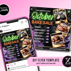 October Bake Sale Flyer, Bakery Flyer, October Sweet Treats Flyer ...